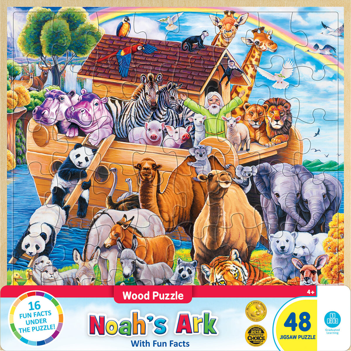 Wood Fun Facts - Noah’s Ark 48pc Wood Puzzle – Toys on the Square